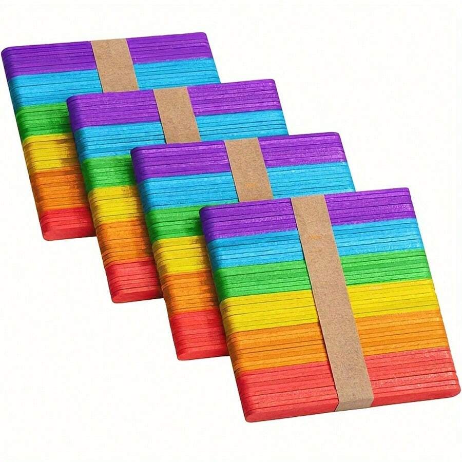 50 Pcs 4.5-Inch Wooden Craft Sticks DIY Wood Sticks For Handcrafts ...