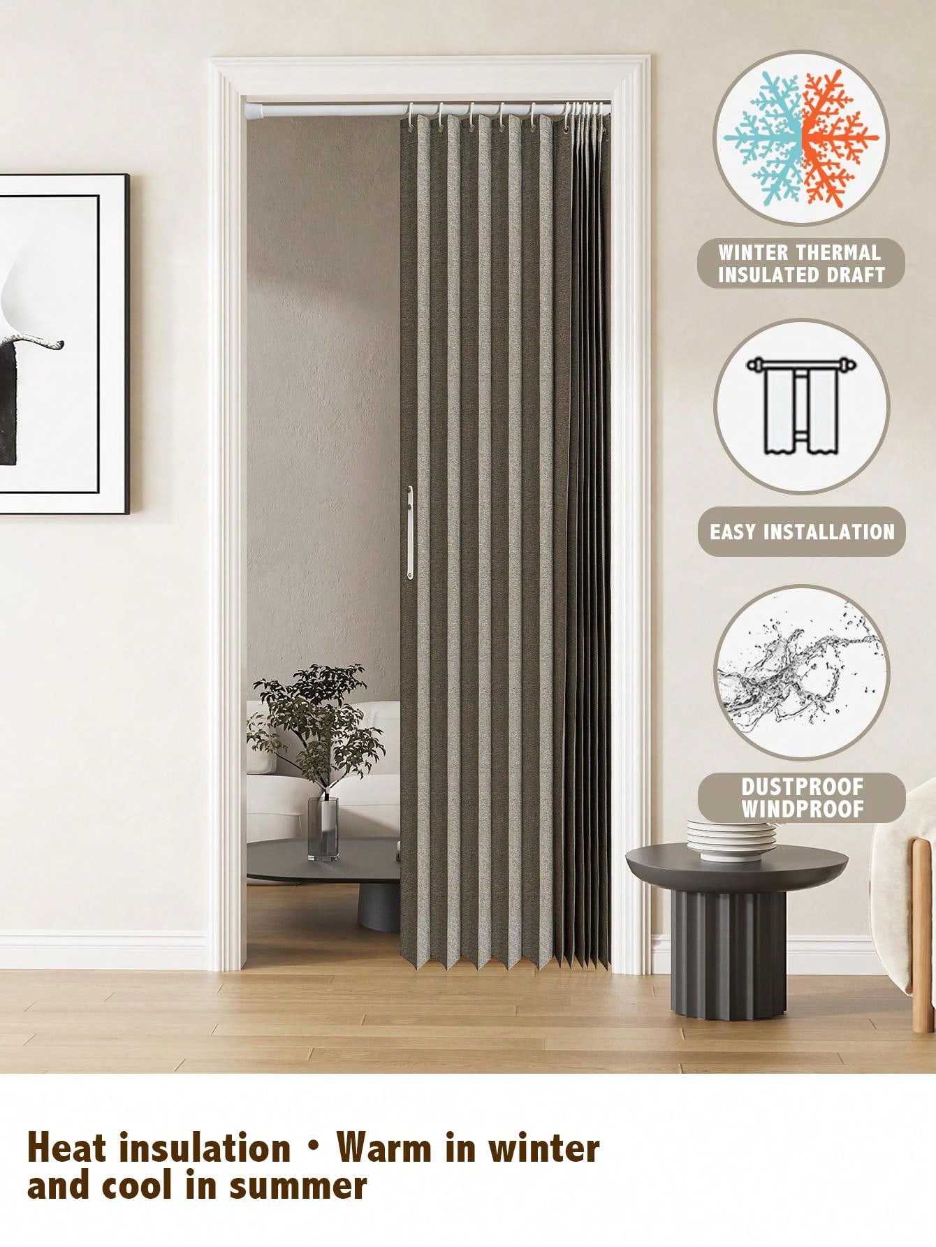 1pc,Complimentary Retractable Curtain Rod, Corrugated Folding Door ...