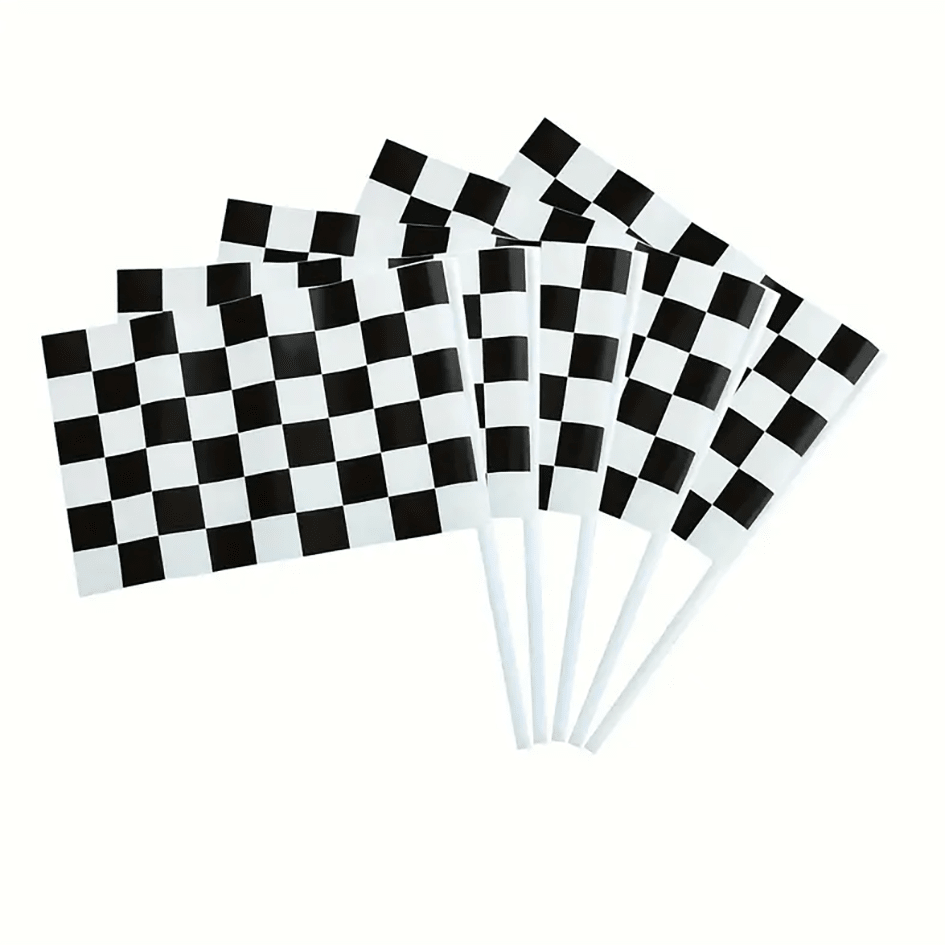 12 Units Black And White Racing Flags, Small Racing Flags, Designed For ...