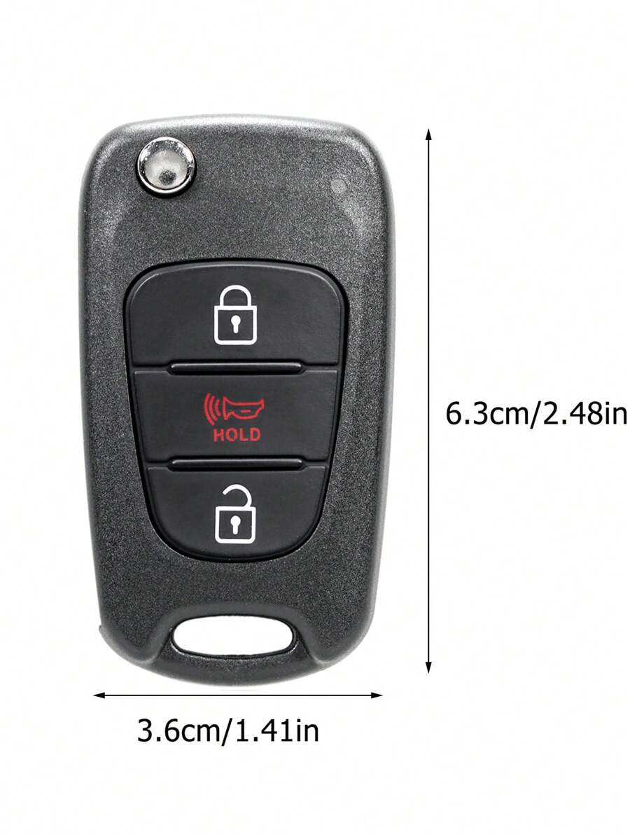 3 Buttons Flip Remote Car Key Fob Case Shell Replacement Uncut HYN10R ...