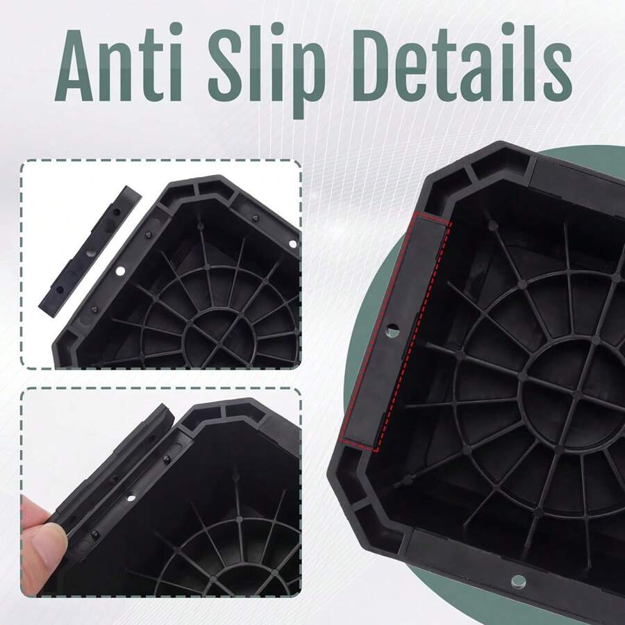 4 Pack Black Furniture Risers 2 Inch Bed Risers Heavy Duty Adjustable ...