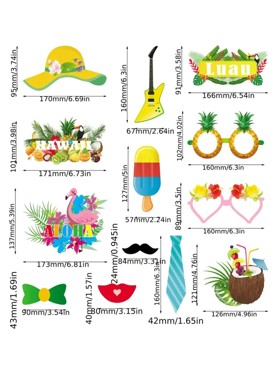 Hawaiian Summer Beach Party Photo Props - Tropical Theme Photoshoot ...
