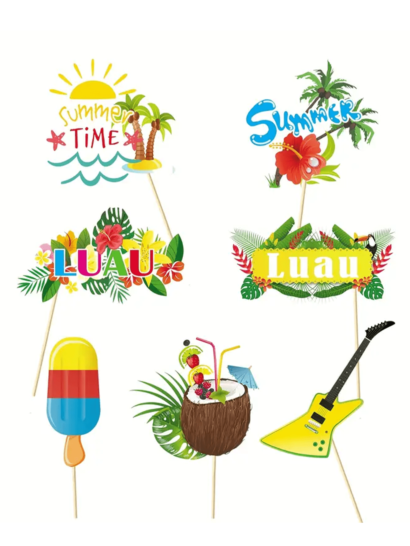 Hawaiian Summer Beach Party Photo Props - Tropical Theme Photoshoot ...