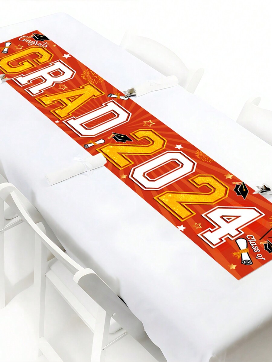2024 Graduation Table Runner, 1pc Congratulations Graduation, 2024 ...