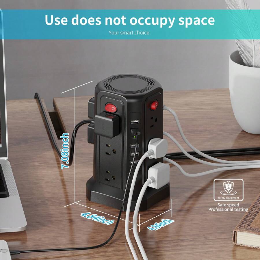 Power Strip Surge Protector, 10FT Extension Cord With 12 AC Multiple ...