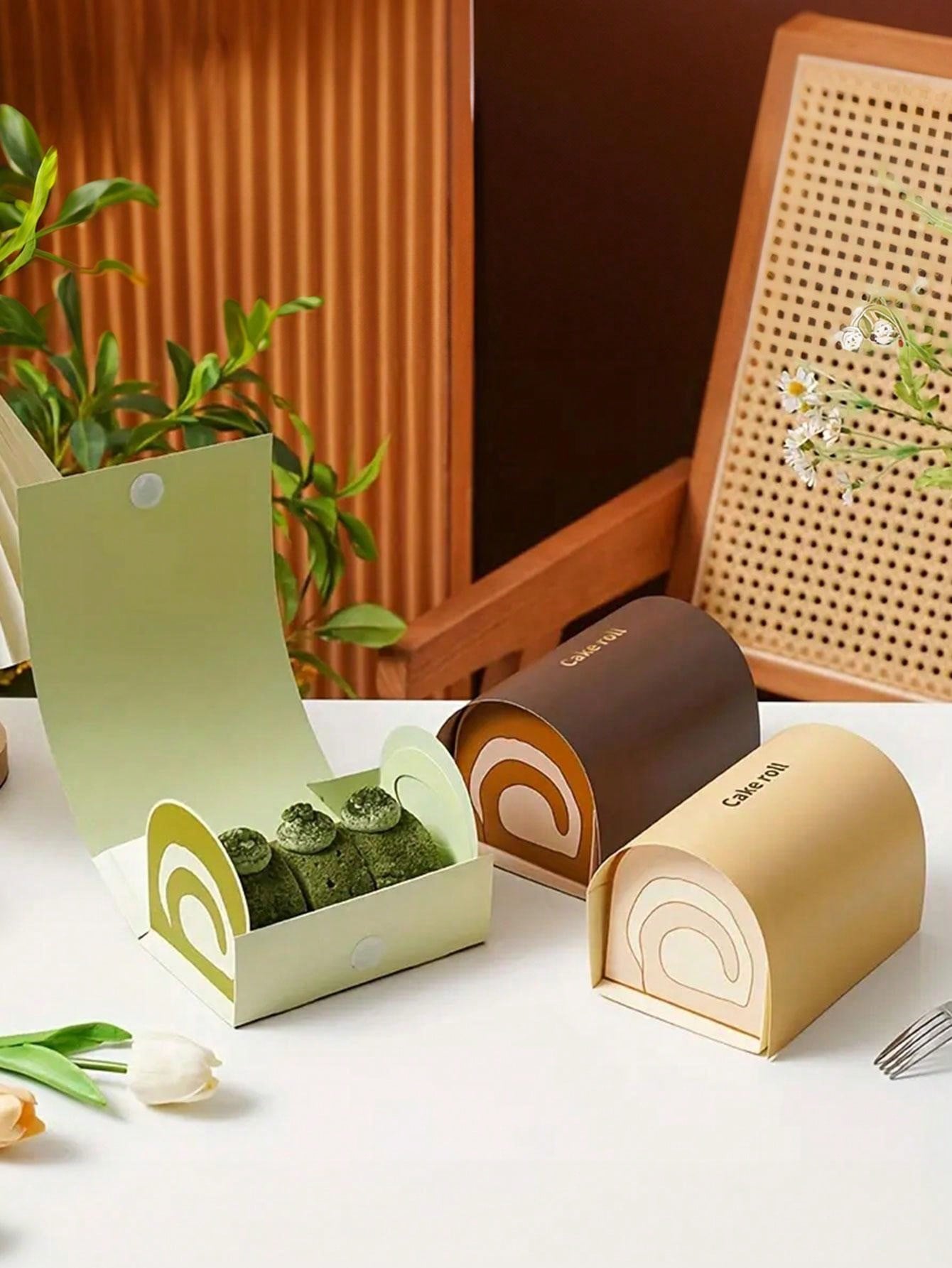 7pcs Arch-Shaped Three-Color Cake Roll Package Box, Towel Roll, Swiss ...