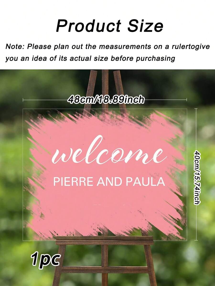1pc 40*48cm Blank Transparent Acrylic Wedding Sign, Vintage Style ...