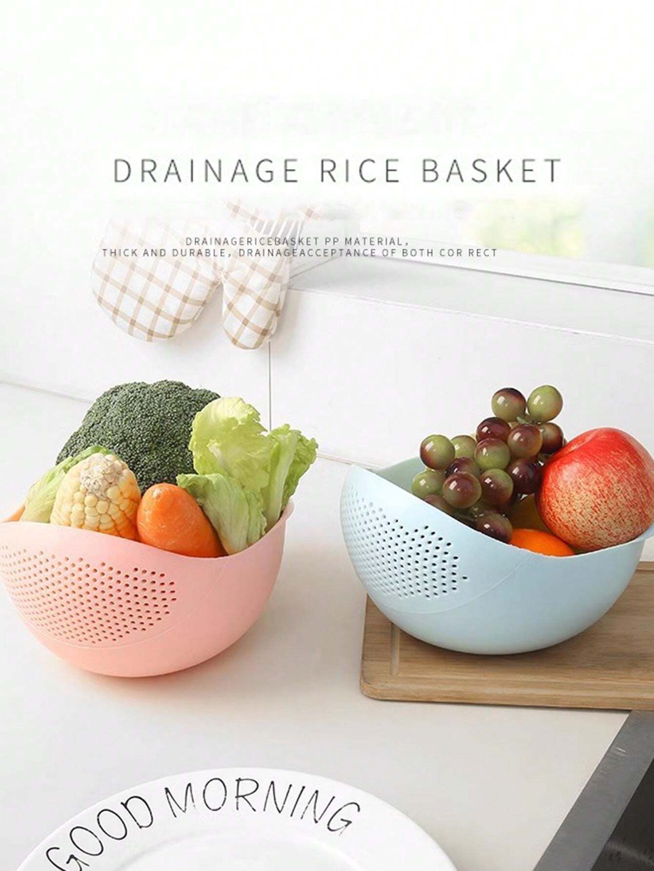 One Piece Rice Washing Sieve Rice Bowl With Small Holes Kitchen ...