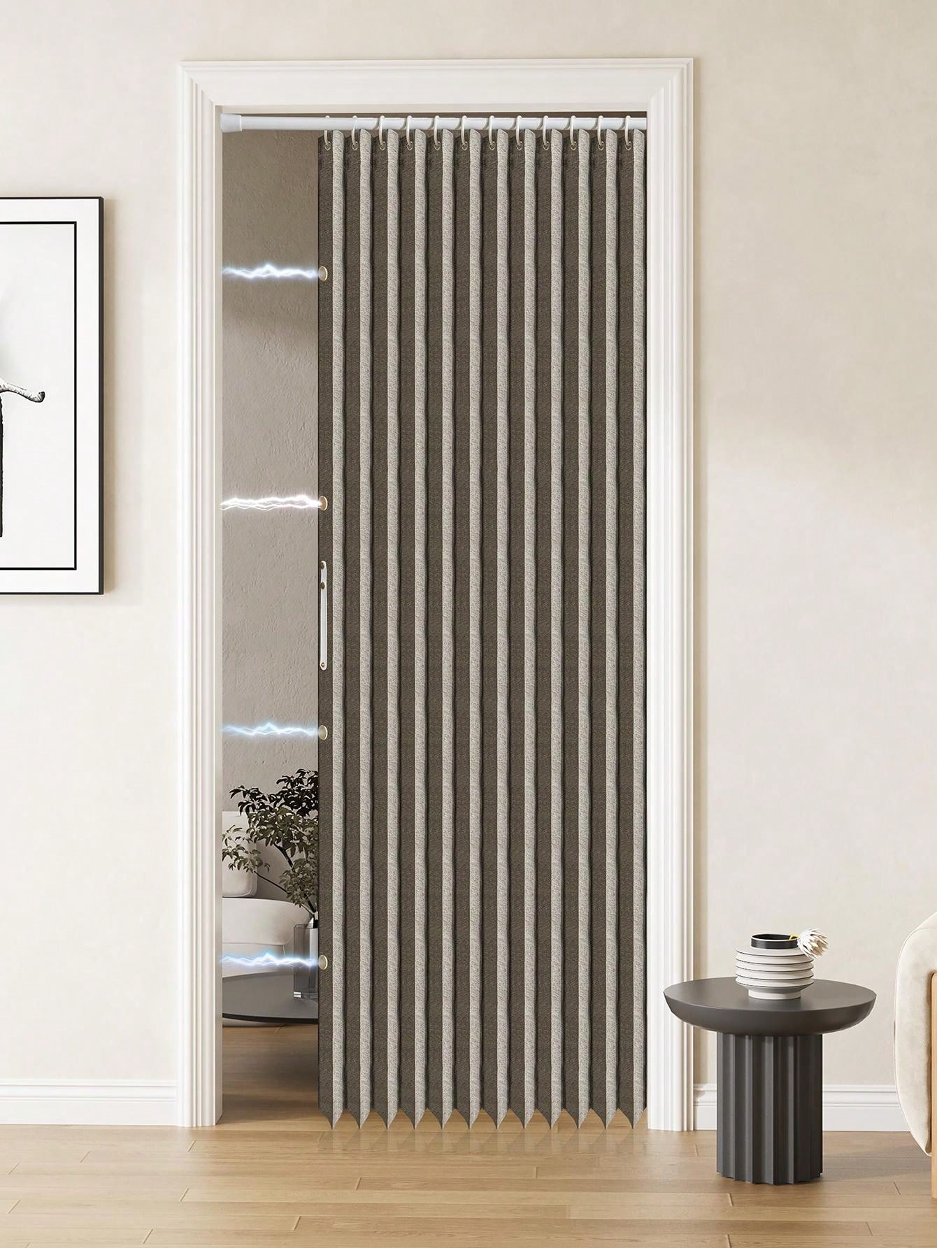 1pc,Complimentary Retractable Curtain Rod, Corrugated Folding Door ...