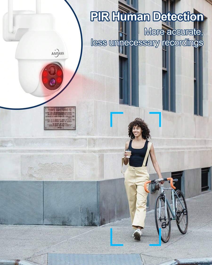 Solar Security Camera Wireless Outdoor With 360° Panoramic View, PIR ...