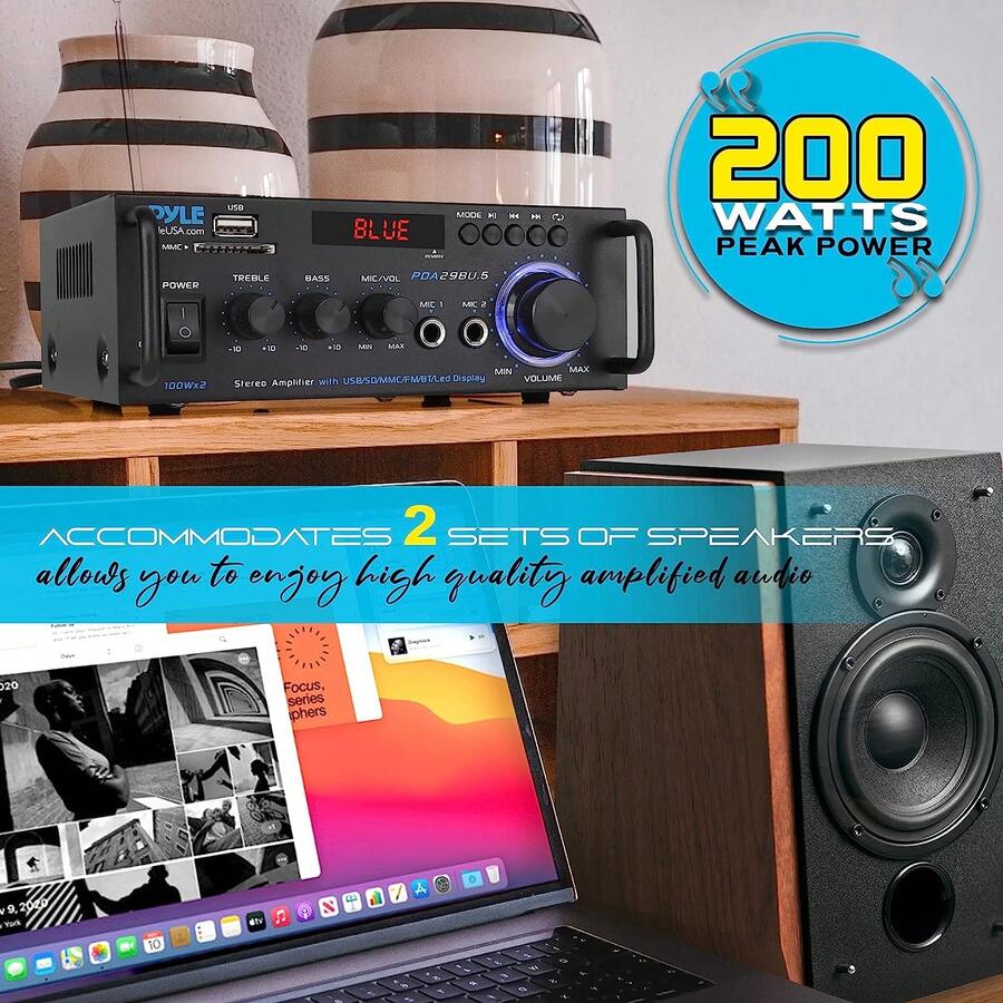 Wireless BT Stereo Power Amplifier - Blue Series Compact And Audio ...