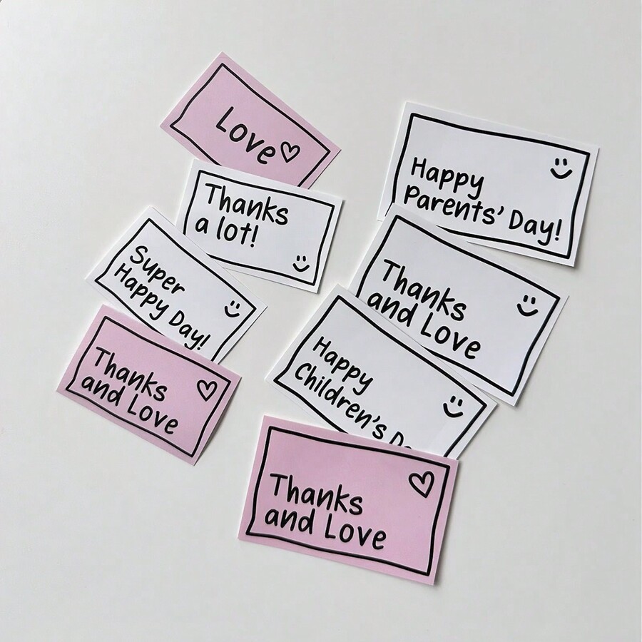 30pcs Art Card Cover Paper Simple Black & White & Pink Ins Style ...