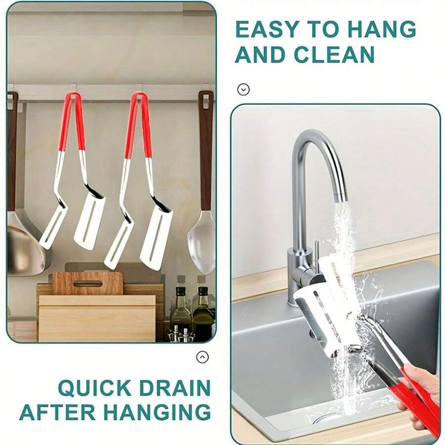 1pc Stainless Steel Steak Shovel Bbq Tongs Fish Clamp Kitchen Bread ...