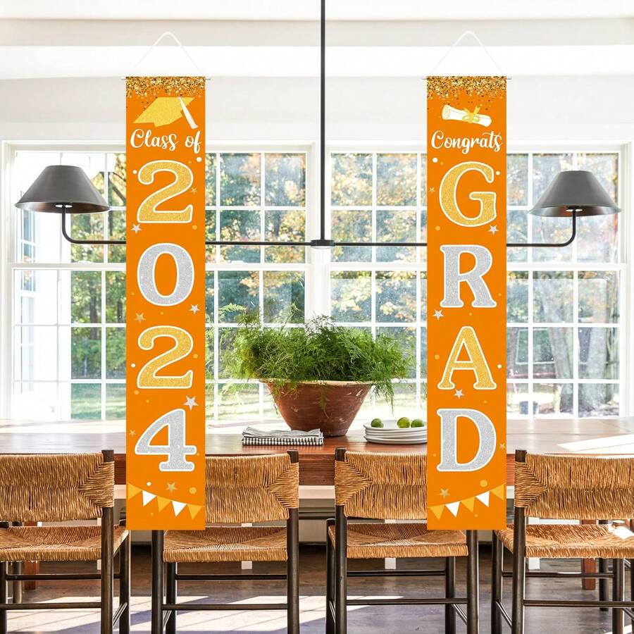 Graduation Decorations 2024 GRAD Banner Black Graduation Party ...