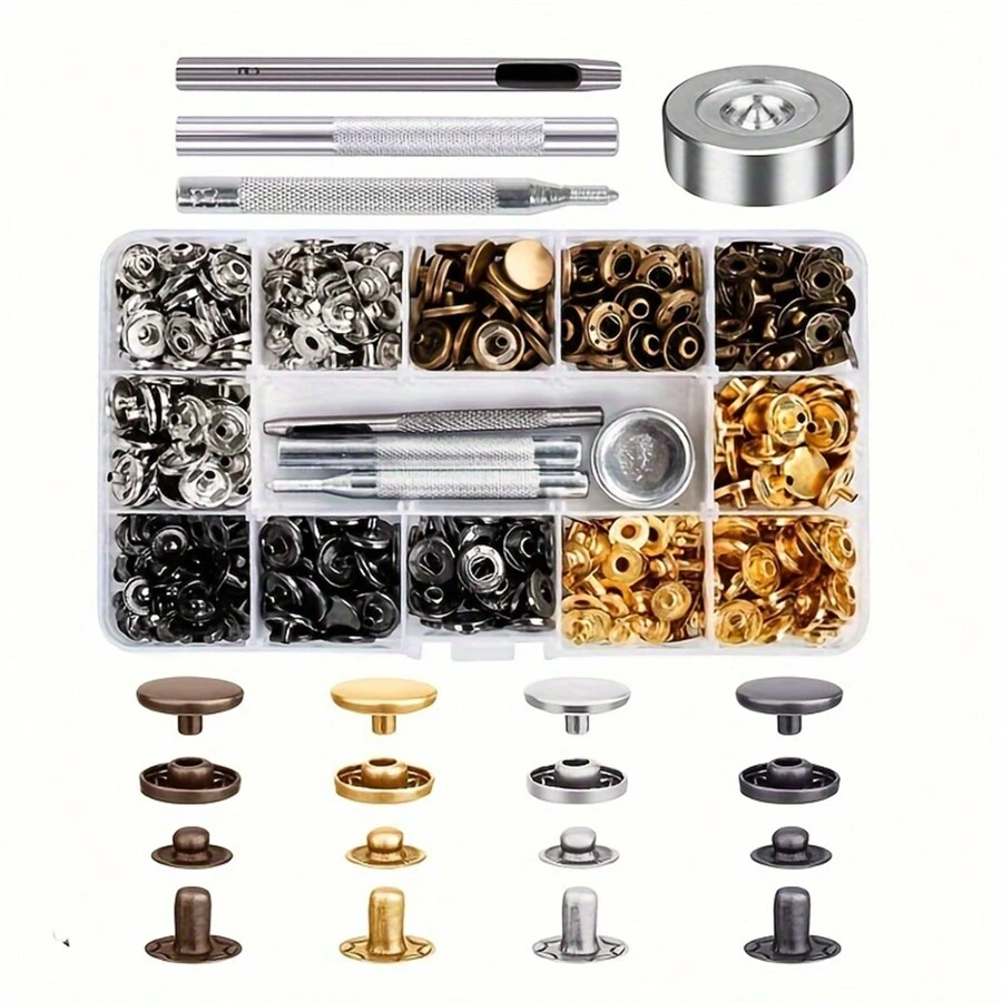 120 Sets Weluvfit Leather Snap Button Kit - 4 Color Options With ...