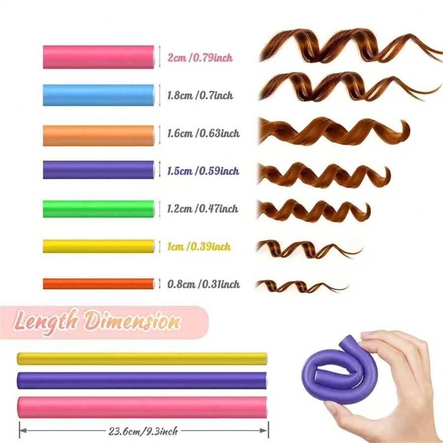 10Pcs Heatless Hair Rollers Flexible Twist Curling Rods Bendy Hair Curlers DIY Soft Foam Twist ...