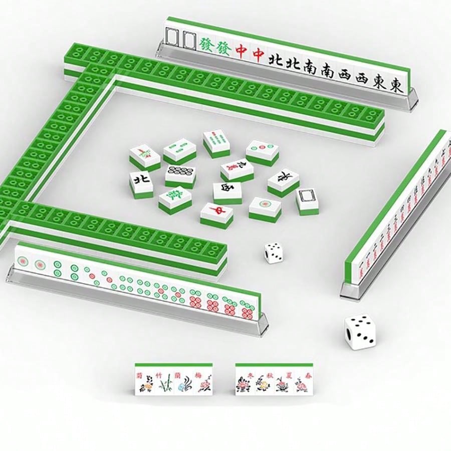 Teenagers Chinese Mahjong Building Blocks, Desktop Multiplayer Puzzle ...
