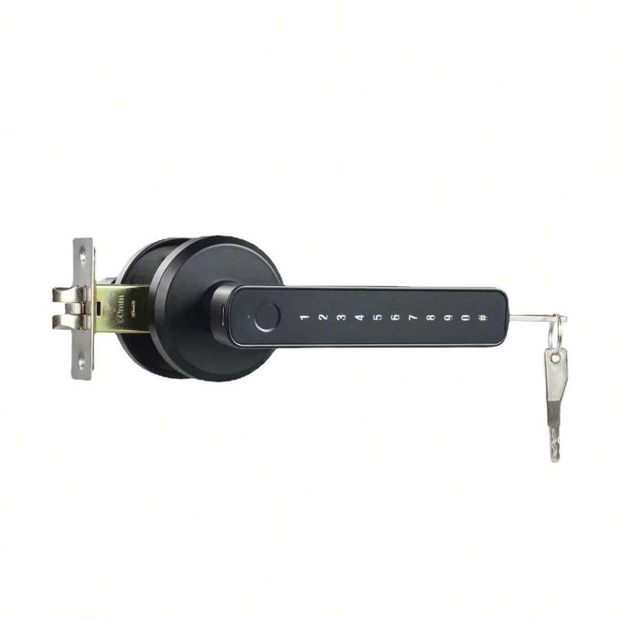 Indoor Fingerprint Lock Wood Door Password Lock Three-Barrel Ball Lock ...