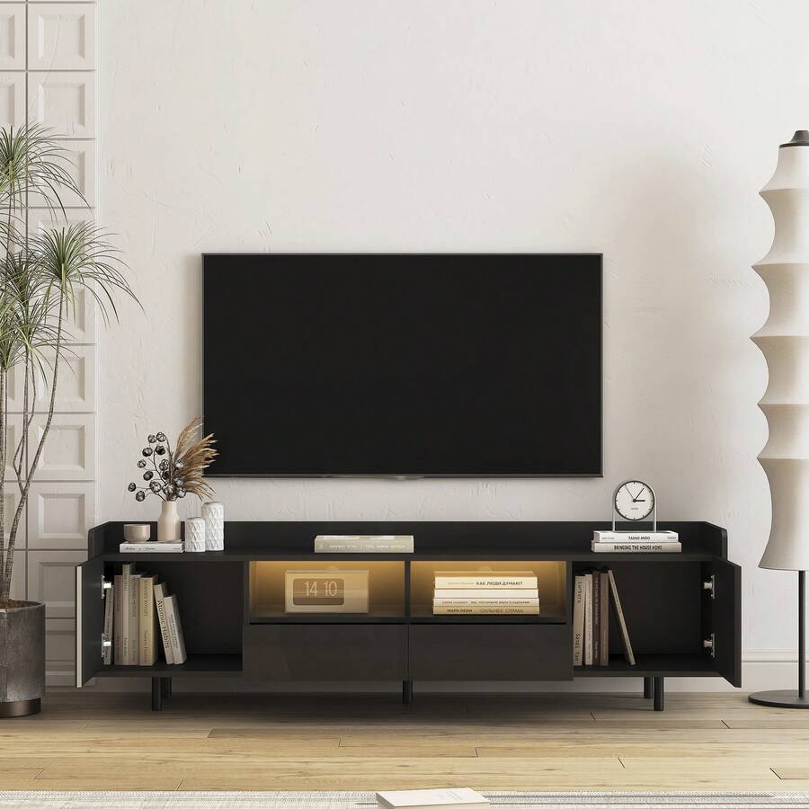 TV Stand Television Stands TV Console Unit With 2 Drawers And 2 Doors ...