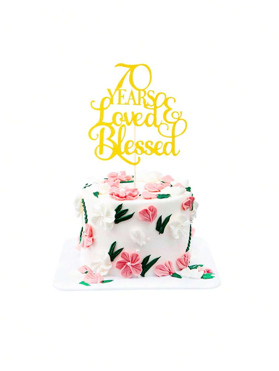 1 Pc 70 Years Loved Cake Topper 70th Birthday Cake Decorating Supplies ...