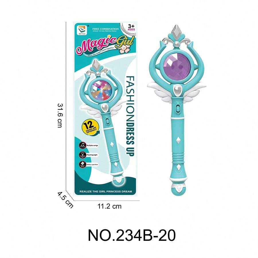 Blue Magic Princess Wand, Children Flashing Music Toy, Girls Cosplay ...