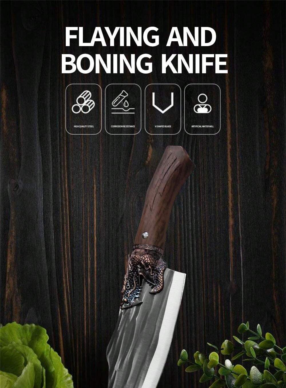 Dragon Head Deboning Knife Hand-Forged Chef Knife For Meat And ...