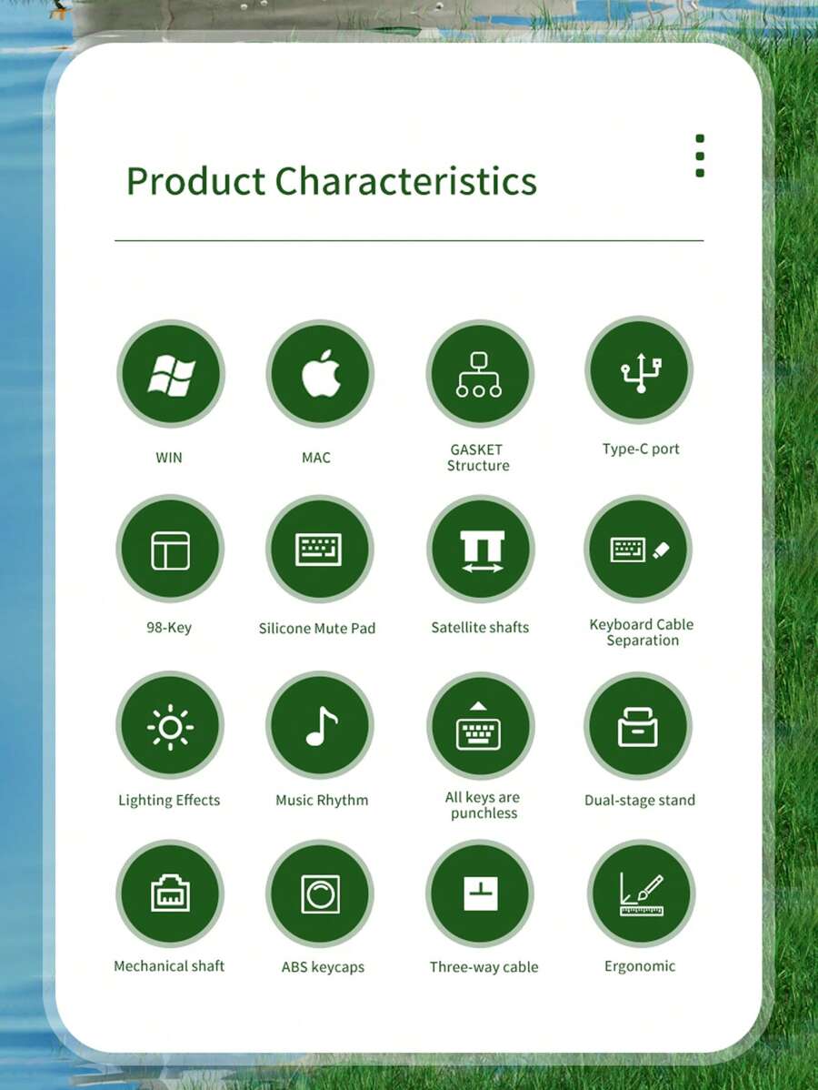 Monster K1 Mechanical Gaming Keyboard, Backlit LED 98 Keys Wired Gaming ...