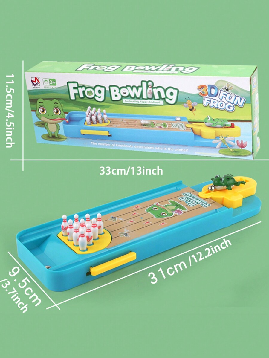 1pc Cartoon Mini Frog Bowling Toy Set For Kids, Desktop Game With ...