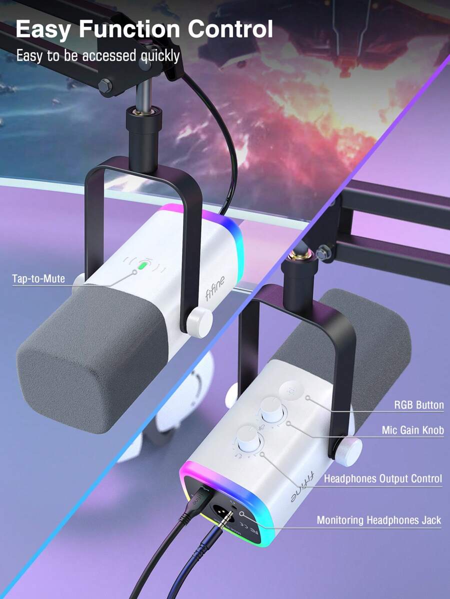 FIFINE Kit de Microfone USB/XLR FIFINE com Suporte de Braço Articulado ...