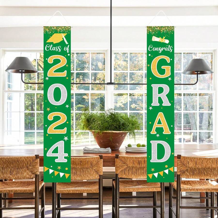 Decoraciones De Graduación 2024 Banner 'grad' Negro, Decoraciones De ...