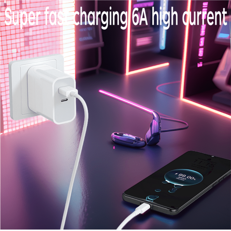 2pcs 3.3ft USB Type C Cable 6A Fast Charging , USB-A To USB-C TPE Data Sync Transfer Cord ...