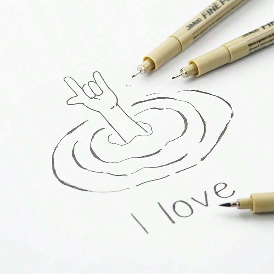 12pcs Fine Line Drawing Pens Waterproof Archival Ink Fineliner Pen Set ...