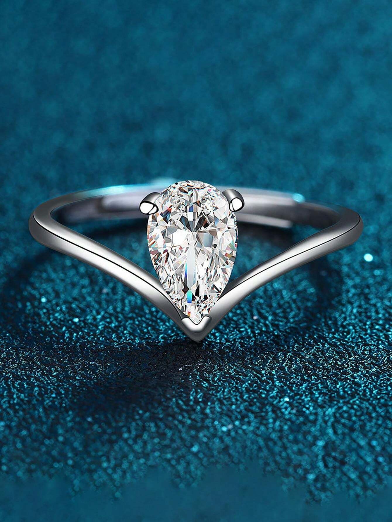 1 Pezzo Anello Regolabile Con Goccia Splendida, Gioielli Fini Per Le Donne In Argento Sterling ...