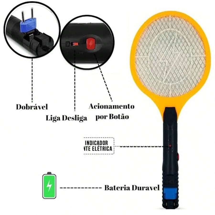 Electric Racket To Kill Mosquitoes Dengue Fever Rechargeable 3 Layers ...