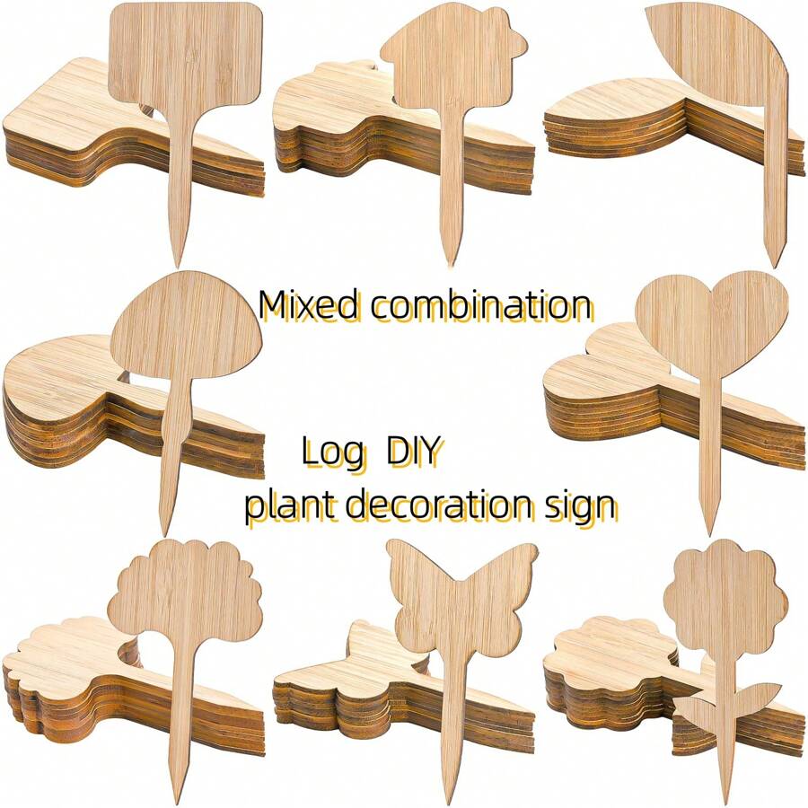 24Pack Bamboo Plant Labels, Various Styles Of Cute Plant Labels Garden ...
