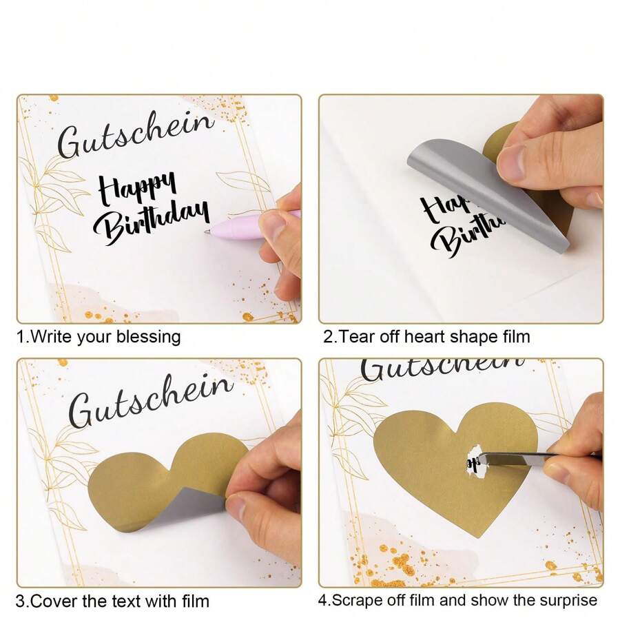 15 Pcs DIY Scratch-Off Cards Set,Self-Labeled Scratch-Off Cards With ...