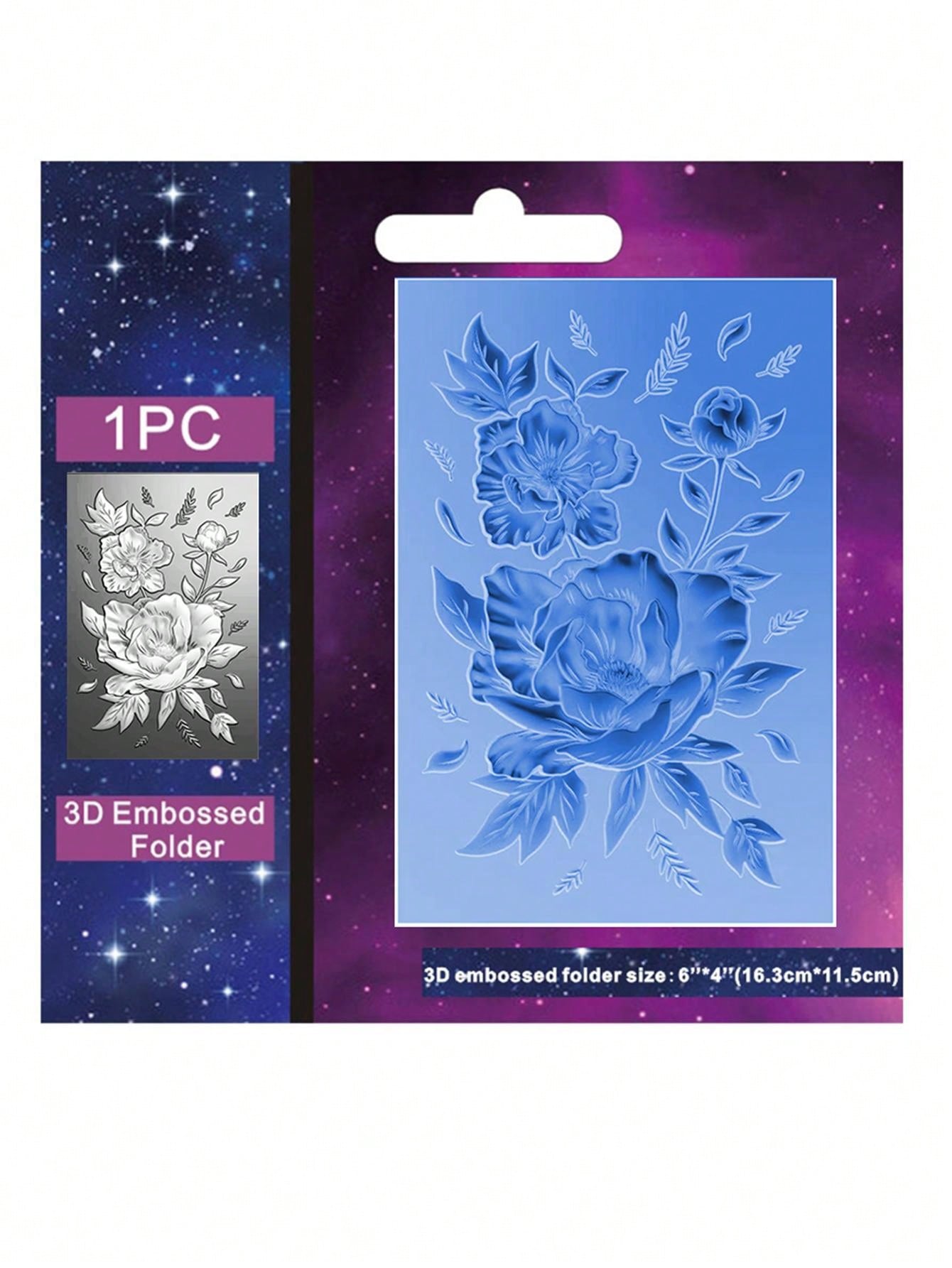 1pc 3D Flower Embossing Folder, Size: 16.3cm Length, 11.5cm Width, 0 ...