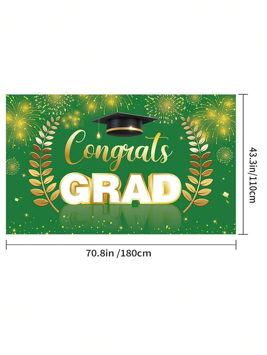 2024 Graduation Party Decorations, Green Graduation Background Cloth ...