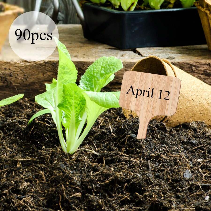 24packs Bamboo Plant Labels, Various Styles Of Cute Plant Labels Garden ...