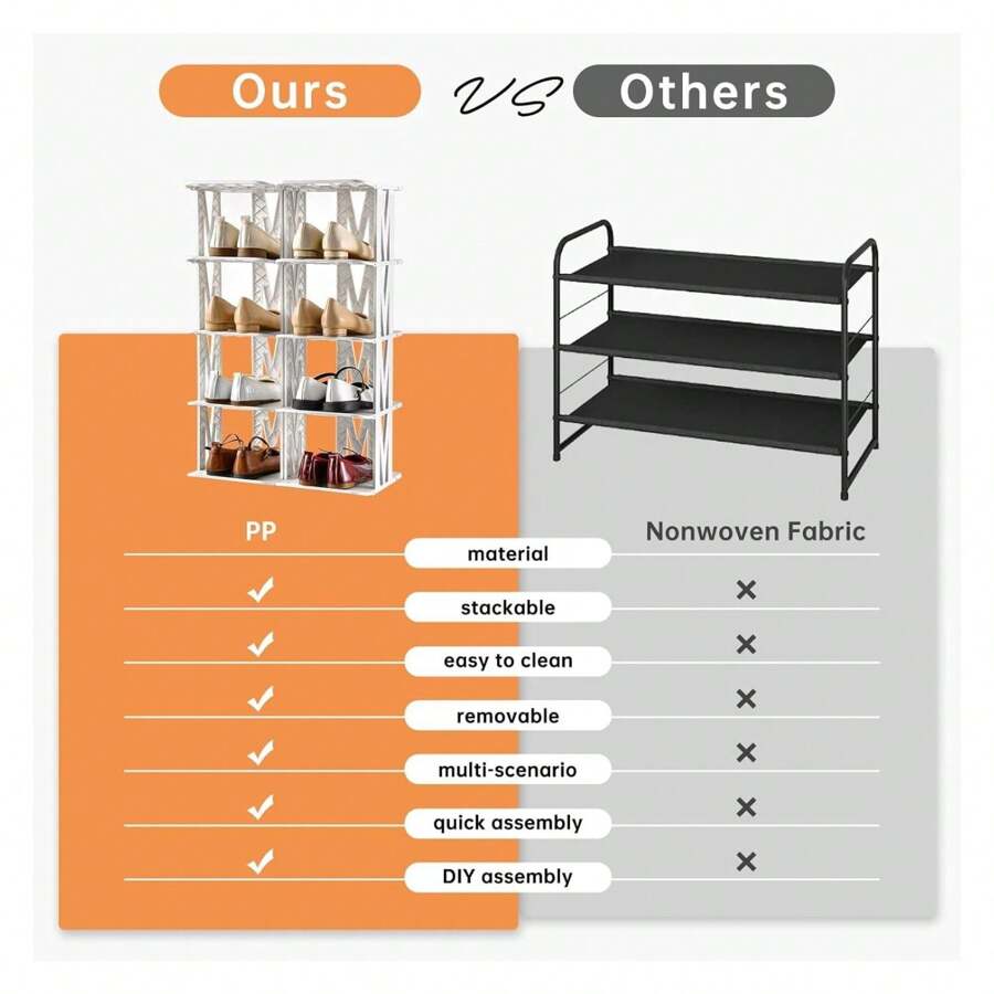 10 Tier Shoe Rack For Closet, Narrow Stackable Shoe Racks For Women ...