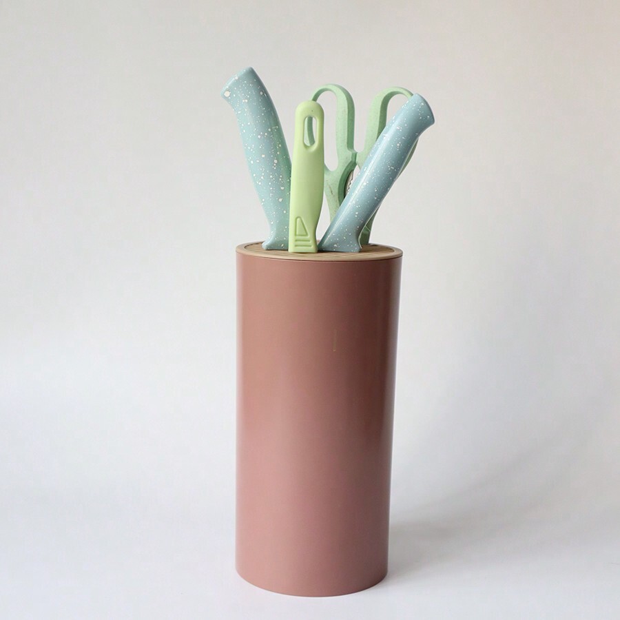 Rose Red Knife Block With Safety Space, Multifunctional, Easy-To ...