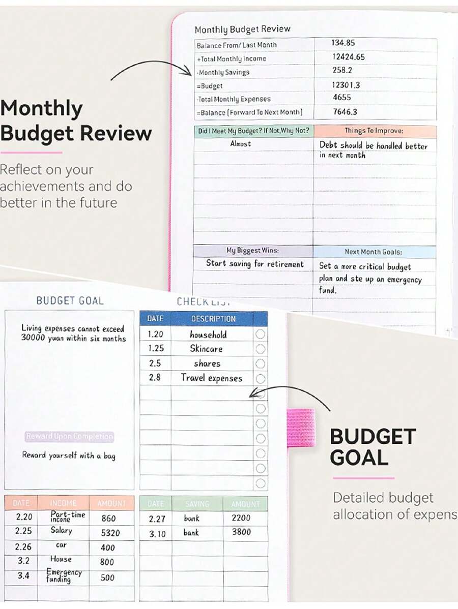 Budget Planner Hardcover Financial Plan And Budget Planner - Monthly ...