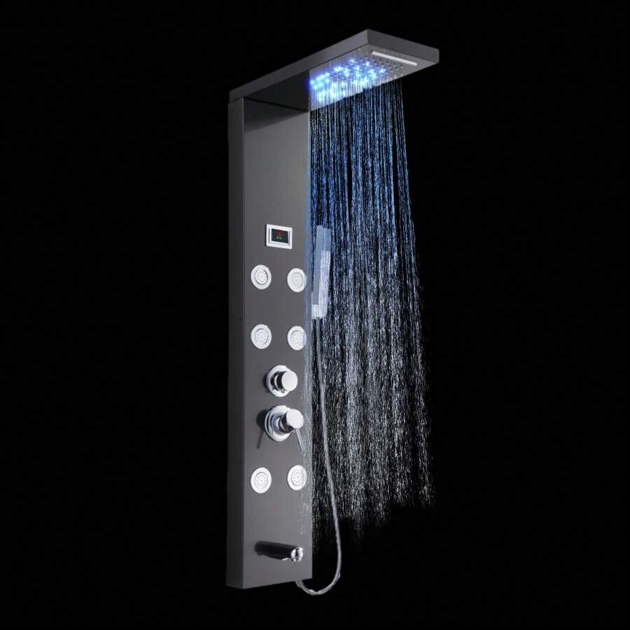 LED Shower Panel Tower System | 5-Function Shower Panel With Hand ...
