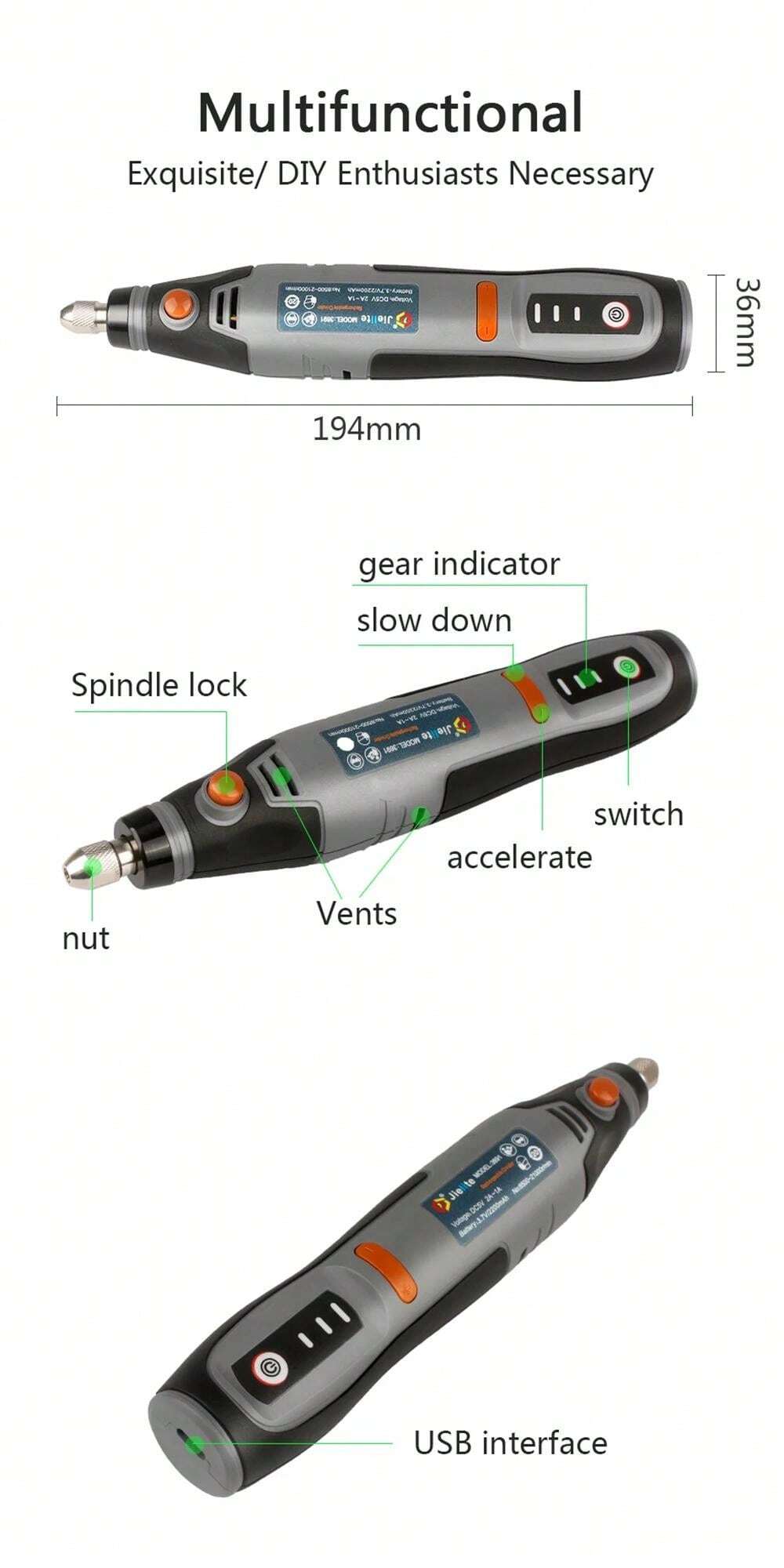 1 Piece Mini Engraving Pen Electric Drill Pen With Rotary Tools ...