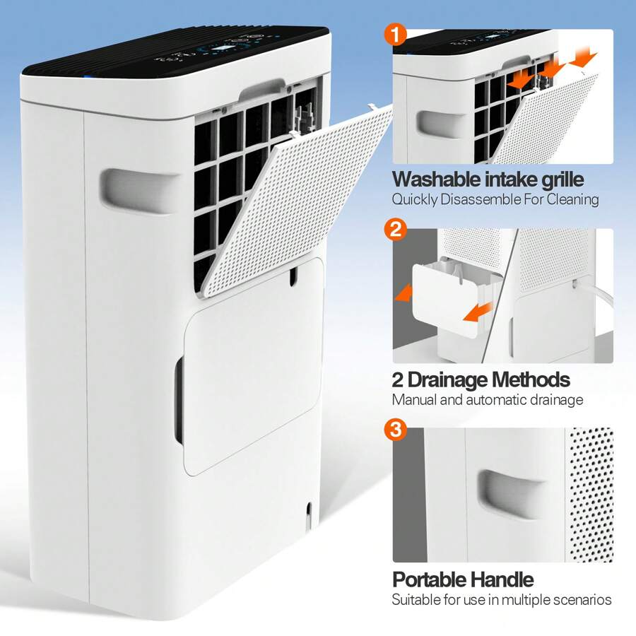 30 Pints Dehumidifier 1,500 Sq. Ft, Basement Bathroom Bedroom ...