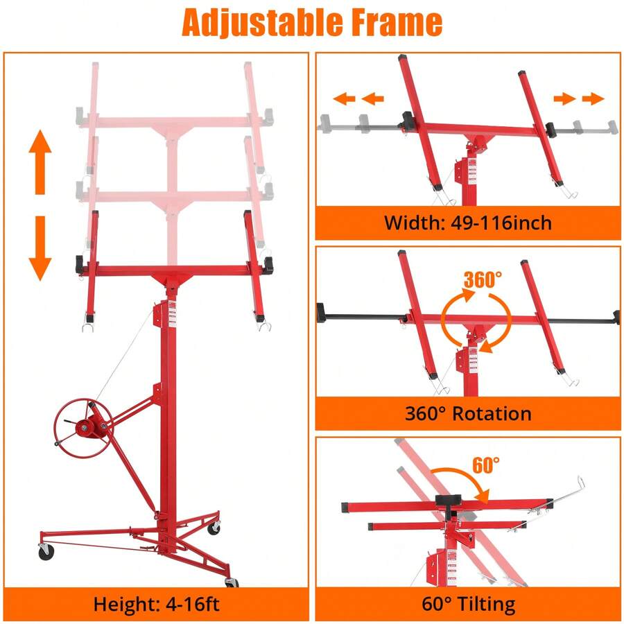 Drywall Lift 11FT, Drywall Jack Lift For Ceiling, Adjustable Panel ...