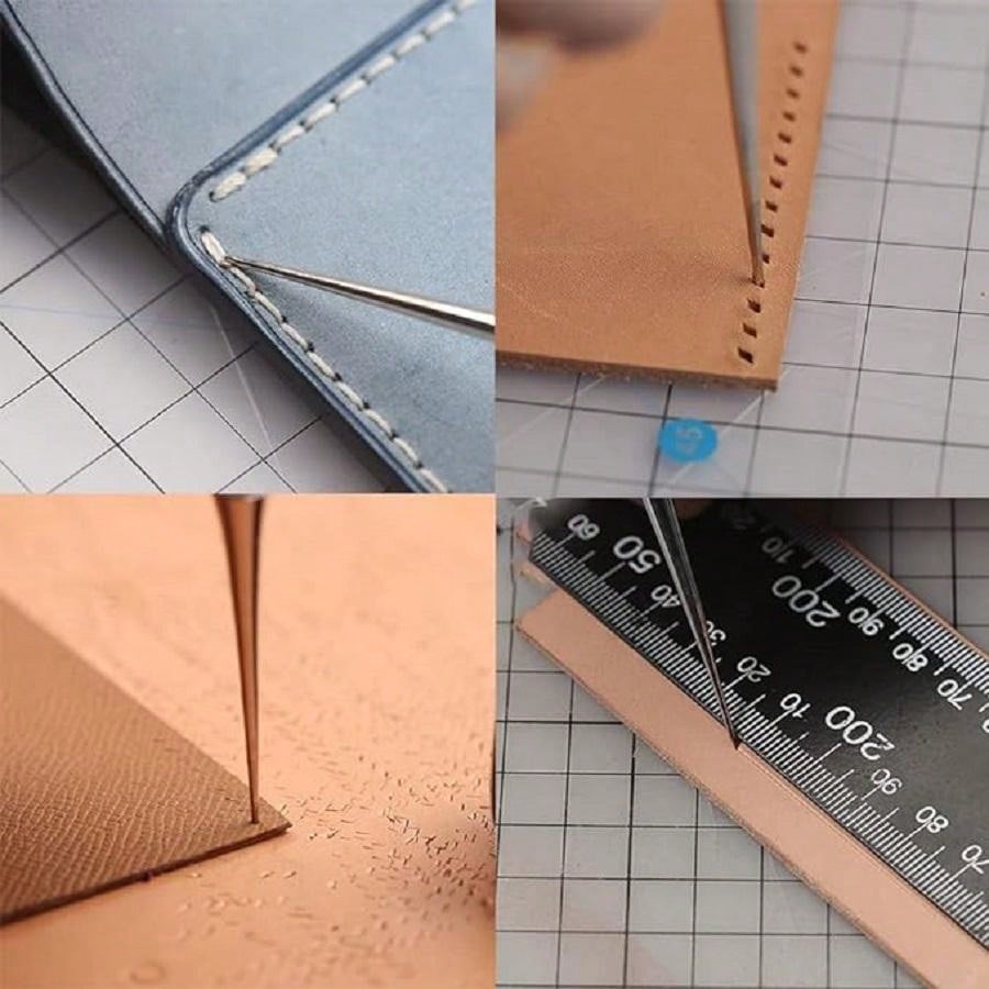 Lederen craft Priem Gerief Houten handvat Leer Perforator Hulpmiddel ...