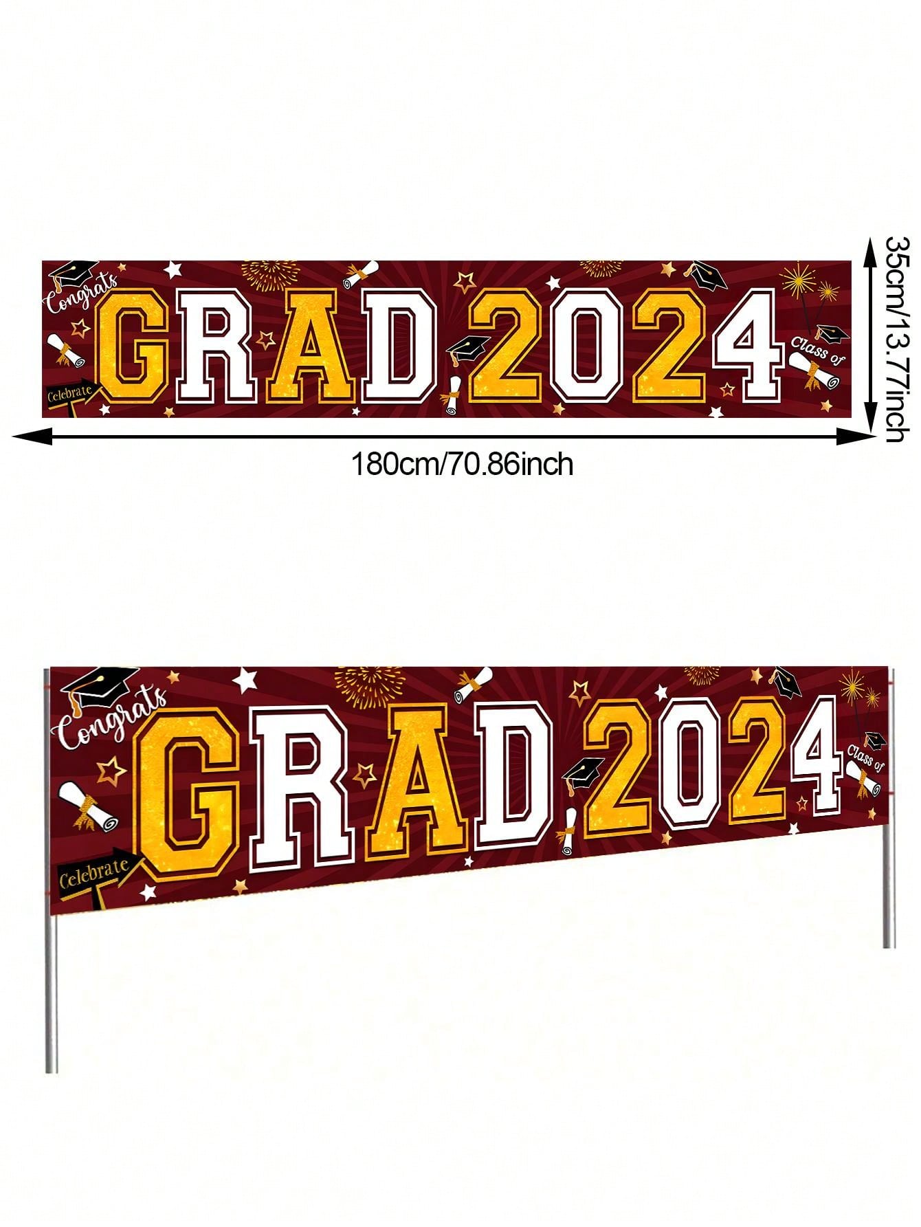 2024 Graduation Theme Banner, Graduation Yard Sign, Congratulations ...