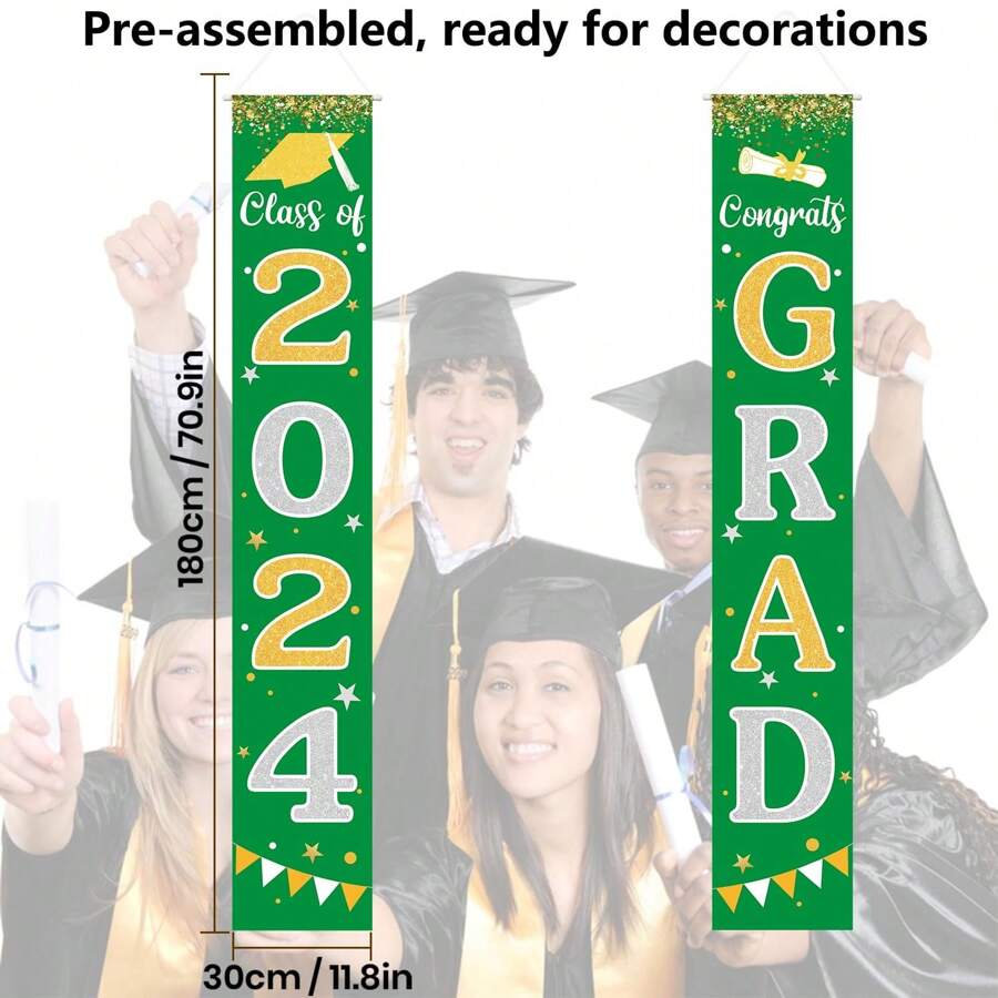 Decoraciones De Graduación 2024 Banner 'grad' Negro, Decoraciones De ...