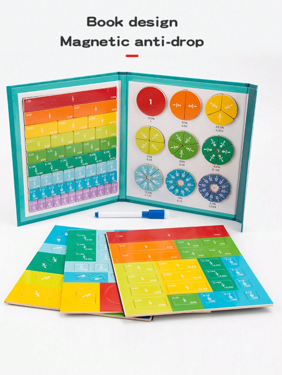Magnetic Fraction Tiles & Fraction Circles Activity Set, Mathematical ...
